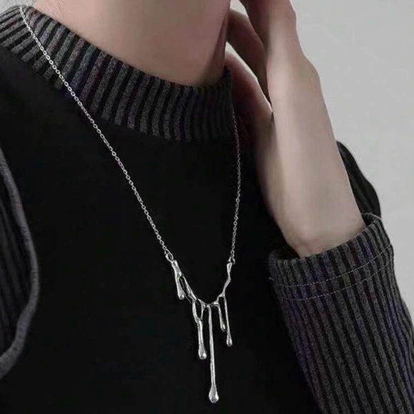 Jewelry | Melting Metal Dripping Droplet Blood Liquid Water Goth Edgy ...